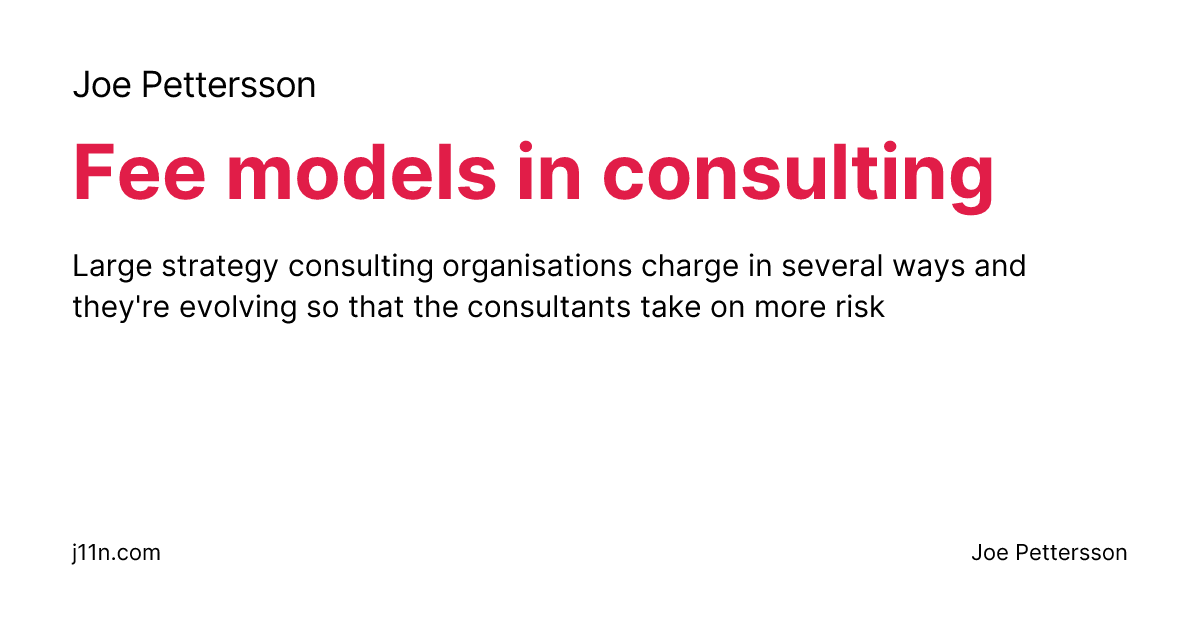 Fee models in consulting | j11n.com
